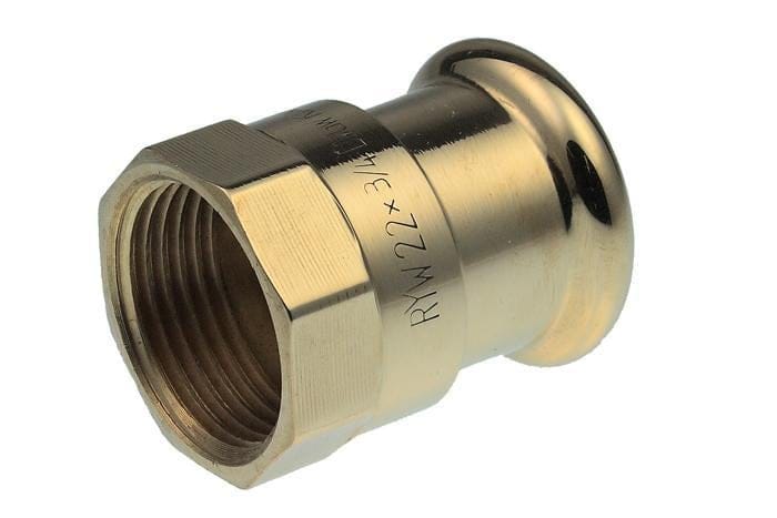 Overgang VSH muffe/muffe 22 mm X 1/2 CU | Messing og kobber press fittings
